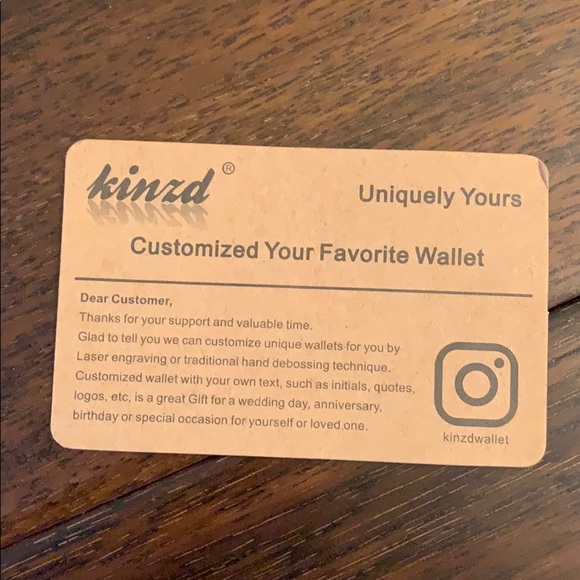 kinzd | Accessories | Kinzd Slim Wallet With Rfid Protection | Poshmark